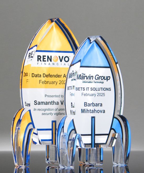 Custom Acrylic Rocket Award | Rocket Shaped Trophy | Edco Awards