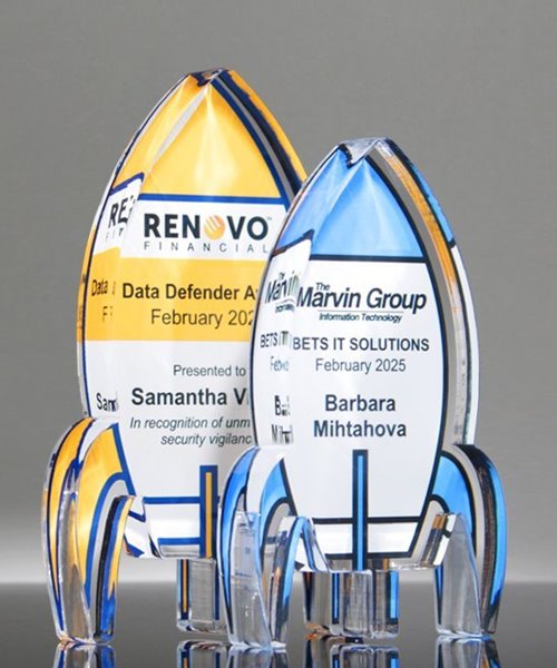 Custom Acrylic Rocket Award | Rocket Shaped Trophy | Edco Awards