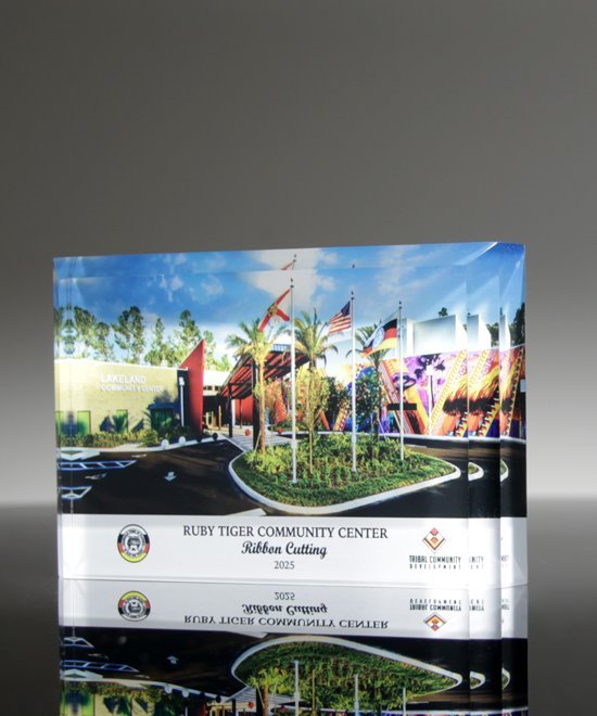 Beveled Acrylic Rectangle Award - Full Color Imprint | Edco Awards