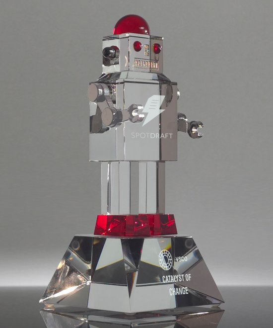 Custom Crystal Robot Trophy | Edco Awards