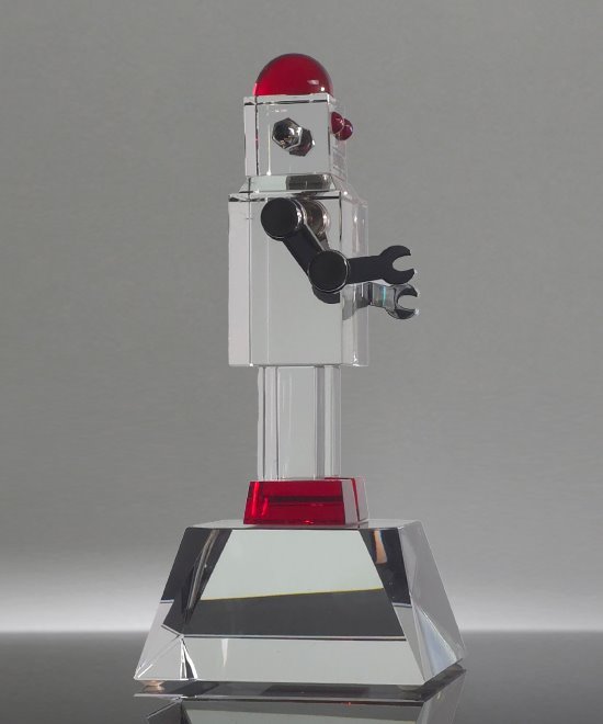Custom Crystal Robot Trophy | Edco Awards