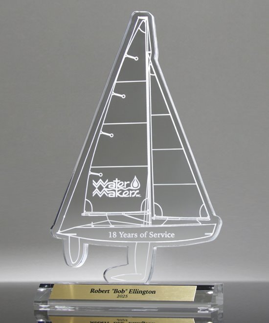 Classic Sailboat Acrylic Award - Laser Engraved | Edco Awards