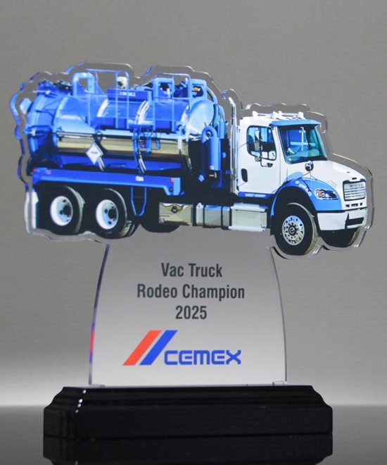 Acrylic Vacuum Truck Trophy - 250 Series | Edco Awards