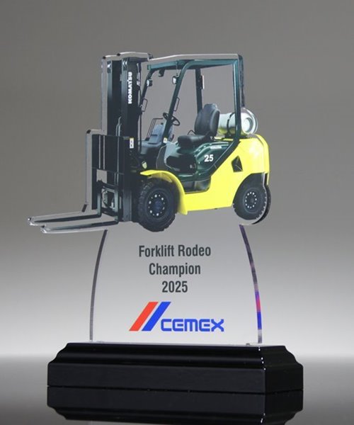 Acrylic Forklift Trophy - 250 Series | Edco Awards