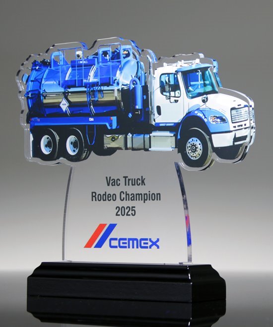 Acrylic Vacuum Truck Trophy - 250 Series | Edco Awards