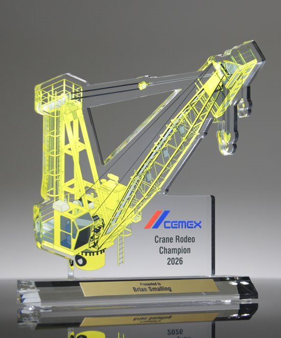 Acrylic Tower Crane Award - 500 Pro Series | Edco Awards