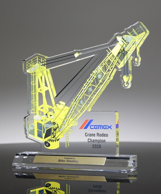 Acrylic Tower Crane Award - 500 Pro Series | Edco Awards