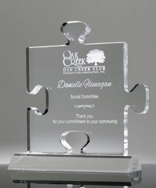 Classic Acrylic Puzzle Trophy - Laser Engraved | Edco Awards