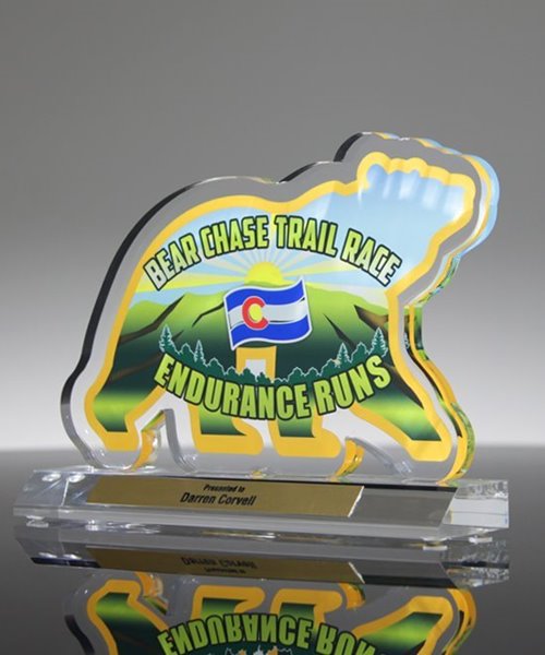 Acrylic Bear Trophy | Bear Award | Edco Awards