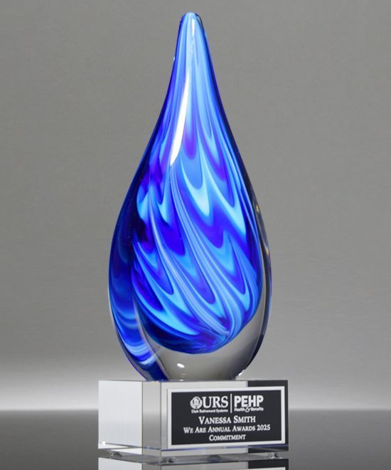Royal Art Glass Flame Award - Clear Base | AG-2178 | Edco Awards
