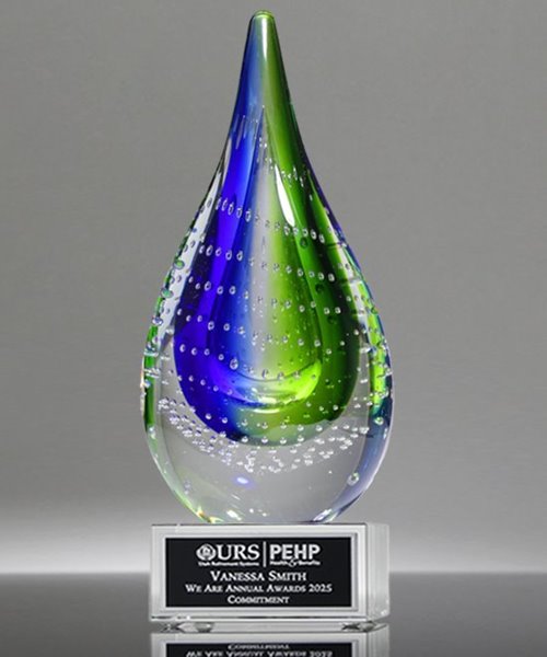 Cascading Droplet Art Glass Award | Edco Awards