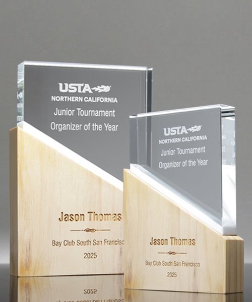 Harmony Peak - Crystal & Wood Block Award | Edco Awards