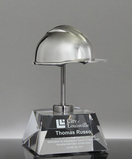 Crystal Hard Hat Award | Construction Trophy | Edco Awards