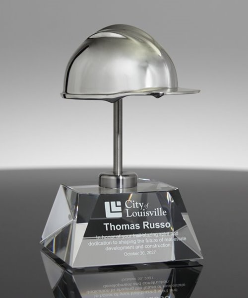 Crystal Hard Hat Award | Construction Trophy | Edco Awards