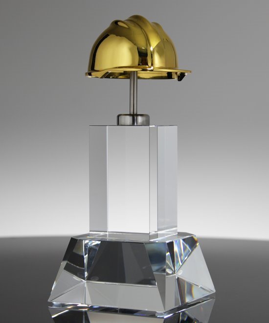 Hard Hat Tower Crystal Award | Construction Trophy | Edco Awards