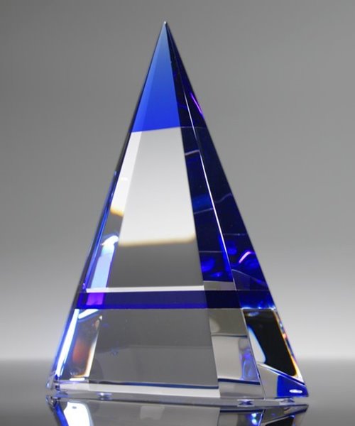 Albright Blue Crystal Pyramid | OPT8372-L | Edco Awards