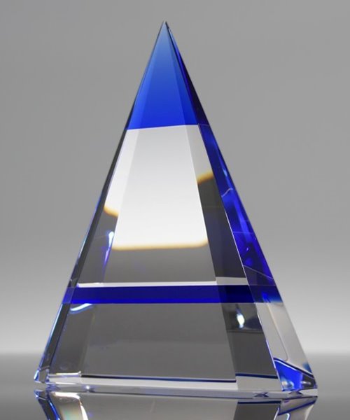 Albright Blue Crystal Pyramid | OPT8372-L | Edco Awards