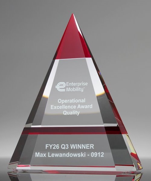 Albright Red Crystal Pyramid Award | OPT8372-R | Edco Awards