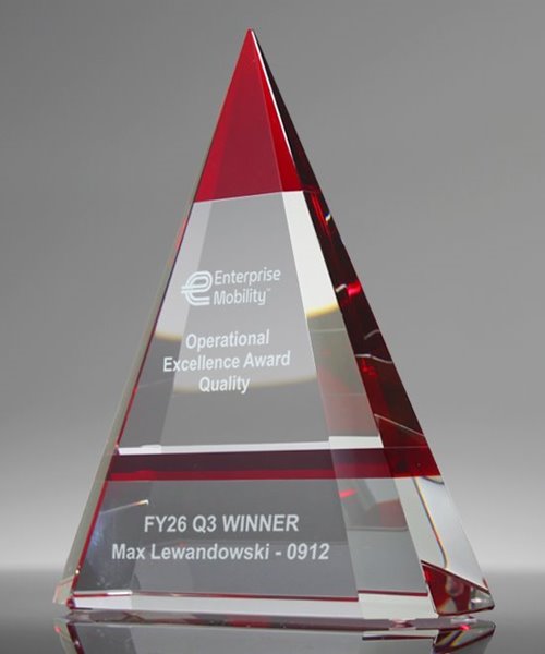 Albright Red Crystal Pyramid Award | OPT8372-R | Edco Awards