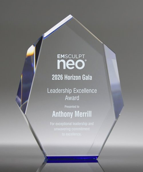 Cornerstone Blue Crystal Diamond Award | SLO1672-L | Edco Awards