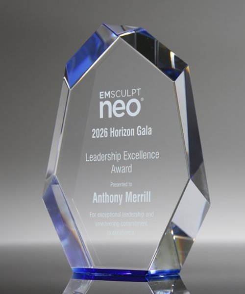 Cornerstone Blue Crystal Diamond Award | SLO1672-L | Edco Awards