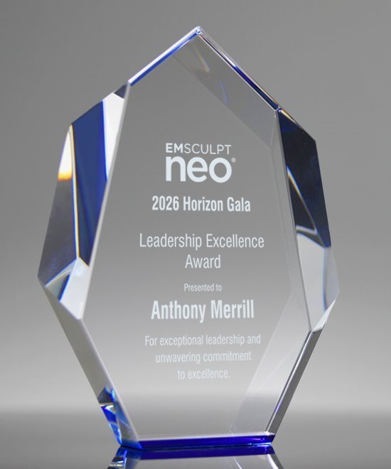 Cornerstone Blue Crystal Diamond Award | SLO1672-L | Edco Awards