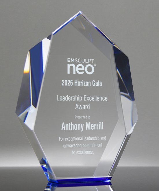 Cornerstone Blue Crystal Diamond Award | SLO1672-L | Edco Awards