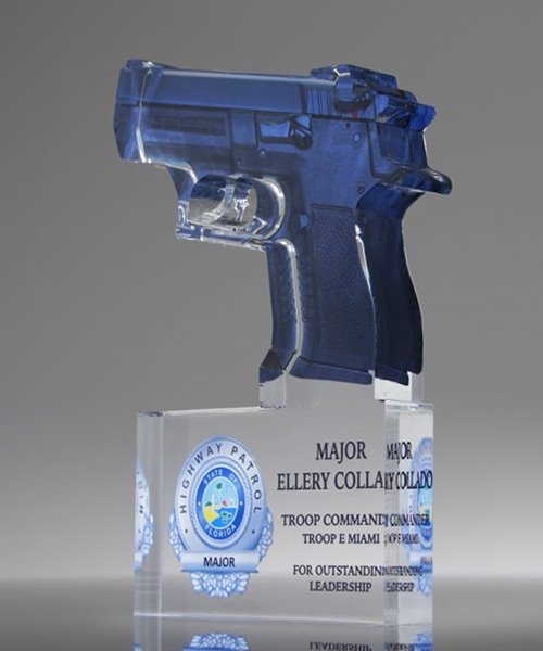 Acrylic Gun Trophy | Full-Color Glock Award | Edco Awards