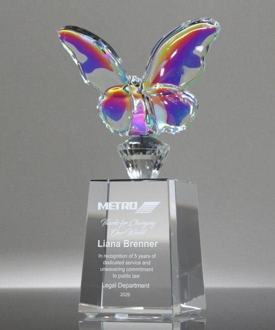 Iridescent Crystal Butterfly Award | edco.com | Edco Awards