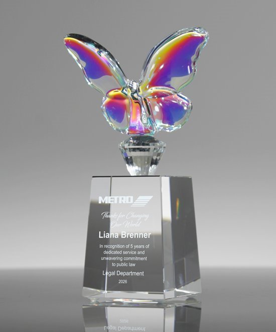 Iridescent Crystal Butterfly Award | edco.com | Edco Awards