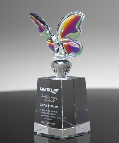 Iridescent Crystal Butterfly Award | edco.com | Edco Awards