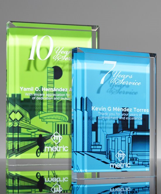 Service Years Acrylic Rectangle | Milestone Award | Edco Awards