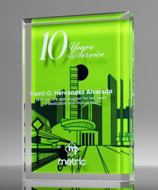 Service Years Acrylic Rectangle | Milestone Award | Edco Awards