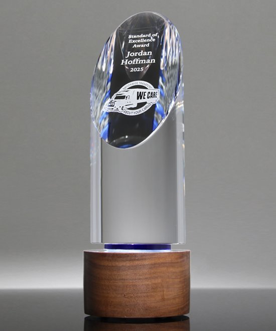Azure Crystal Slant Cylinder Award | Edco Awards