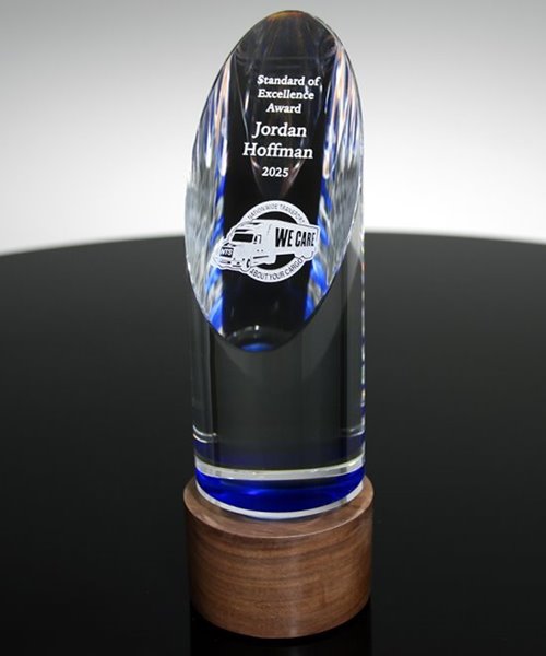 Azure Crystal Slant Cylinder Award | Edco Awards