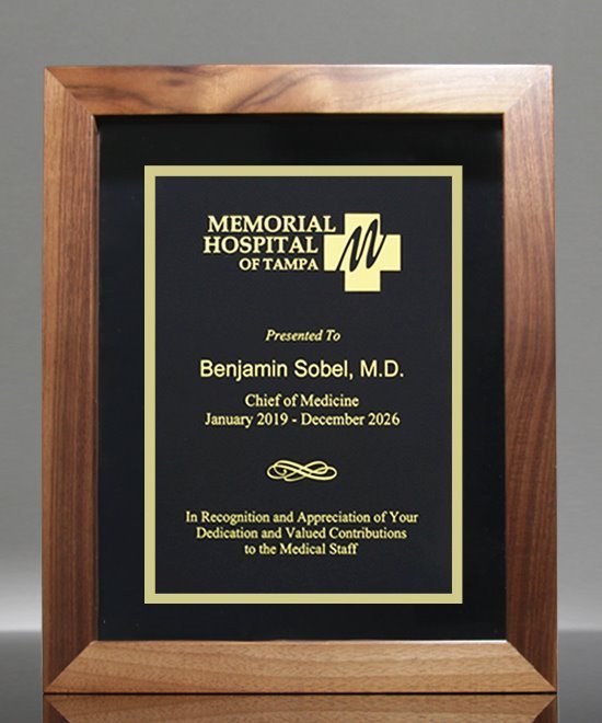 Walnut Shadow Box with Glass | Custom Display | Edco Awards
