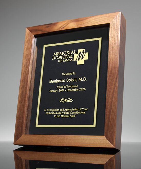 Walnut Shadow Box with Glass | Custom Display | Edco Awards