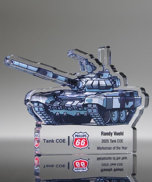 Acrylic Tank Trophy | Military Award | Edco Awards