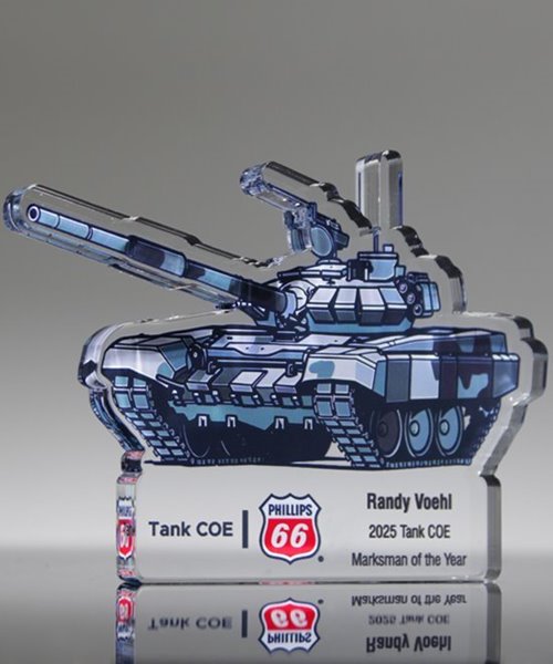 Acrylic Tank Trophy | Military Award | Edco Awards