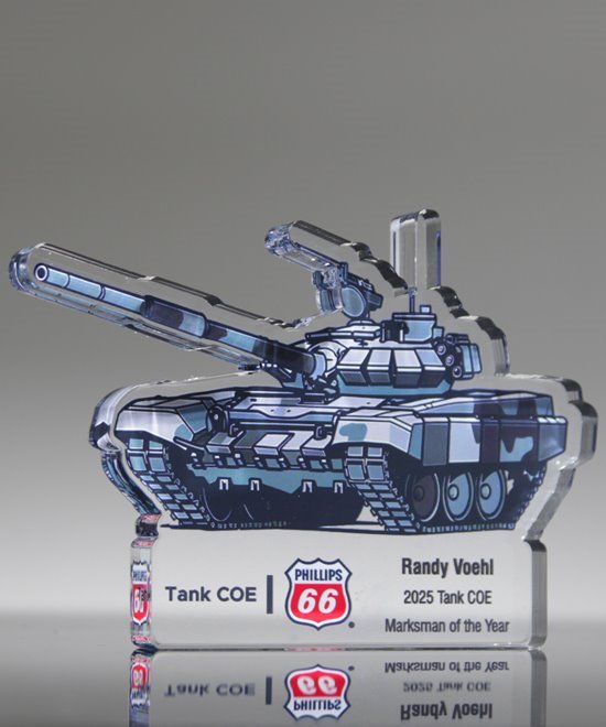 Acrylic Tank Trophy | Military Award | Edco Awards