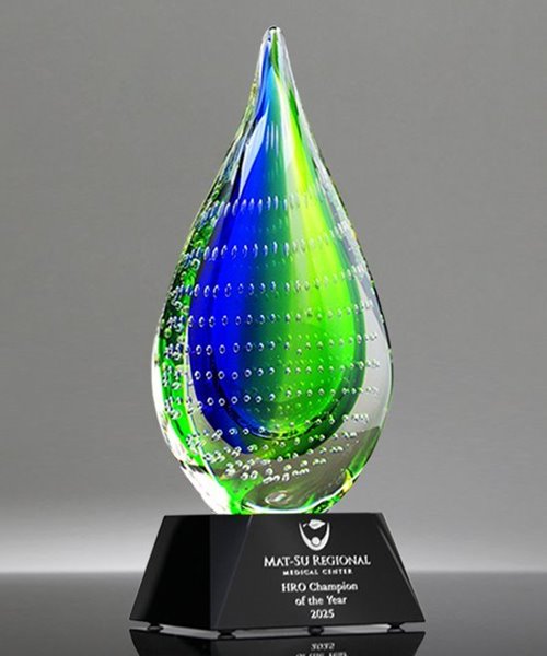 Sparkling Cascade Droplet - Art Glass Award | Edco Awards