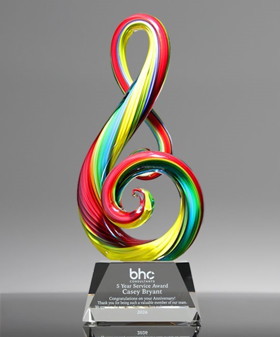 Radiant Note Art Glass Award | Edco Awards