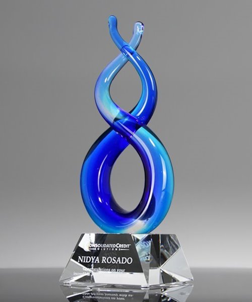 Sapphire Ascent Helix Art Glass Award | Edco Awards