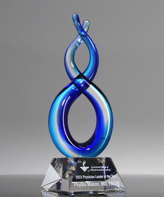 Sapphire Ascent Helix Art Glass Award | Edco Awards