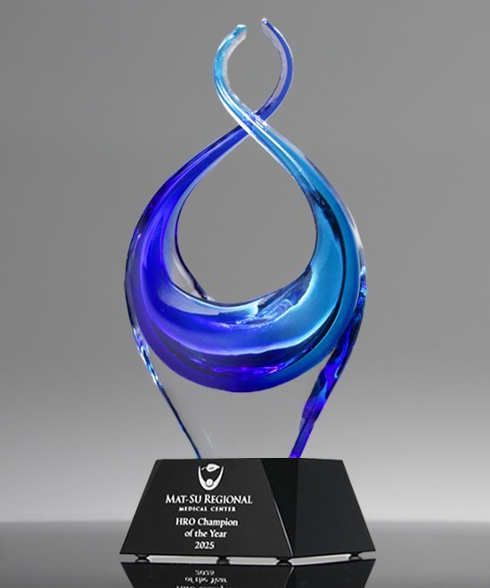 Oceanic Infinity Glass Award | Black Base | Edco Awards
