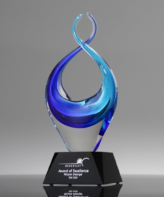 Oceanic Infinity Glass Award | Black Base | Edco Awards
