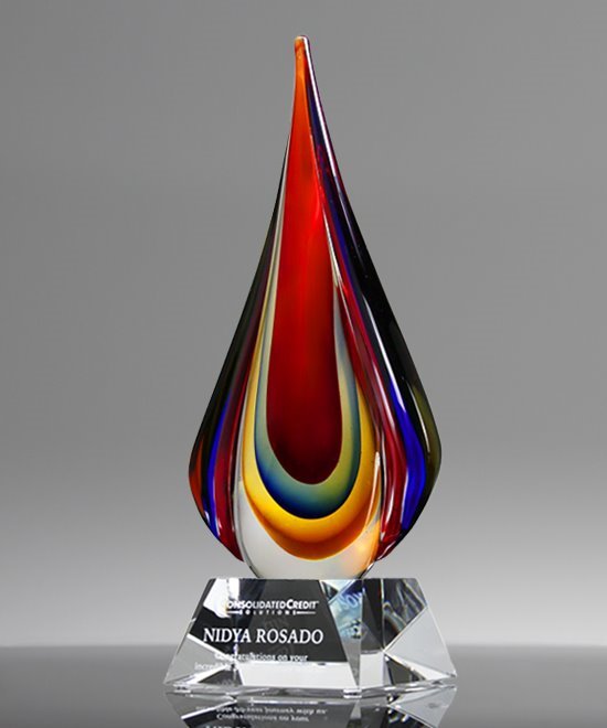 Sunset Torch Art Glass Award | Edco Awards