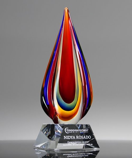 Sunset Torch Art Glass Award | Edco Awards