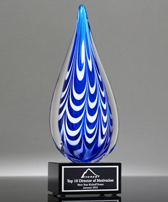 Azure Passion Glass Flame Trophy | Edco Awards