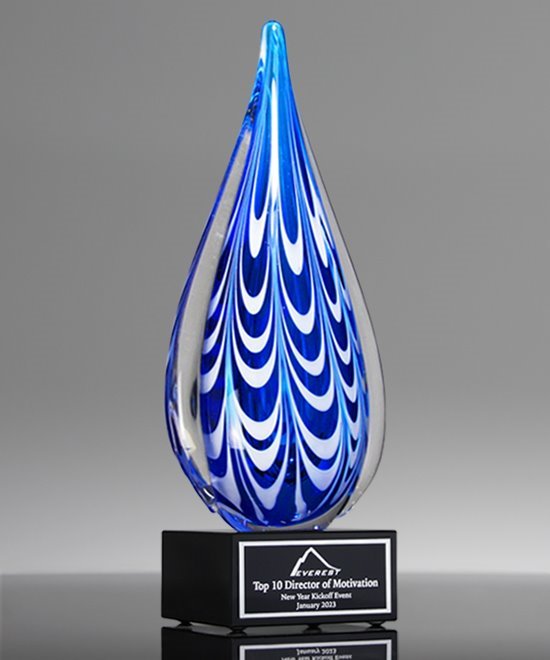 Azure Passion Glass Flame Trophy | Edco Awards